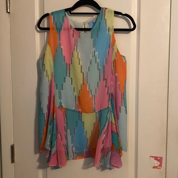 CeCe | Tops | Neon Pastel Colored Sleeveless Top | Poshmark